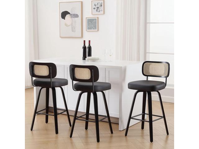 Click here for Swivel Bar Height Stools Set of 3  Upholstered Fau... prices