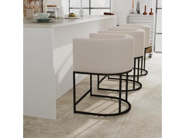 Click here for Contemporary Cream Linen Bar Stools Set of 3  24 U... prices