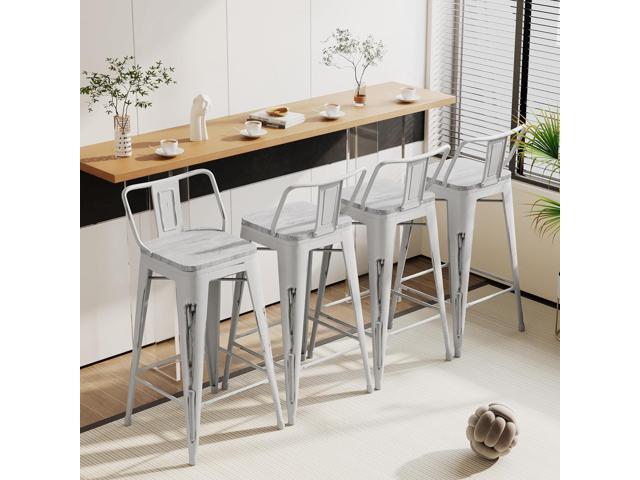 Click here for Alunaune 24 Industrial Metal Bar Stools Set of 4 C... prices