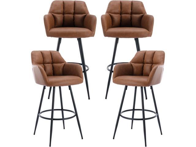 Click here for Leather Bar Stools Set of 4 Bar Height Stools with... prices