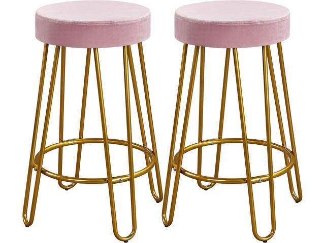 Click here for Yaheetech Bar Stools Set of 2  Velvet Round Counte... prices