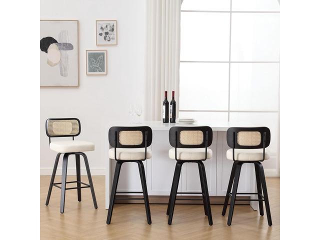 Click here for Swivel Bar Height Stools Set of 4  Upholstered Fau... prices