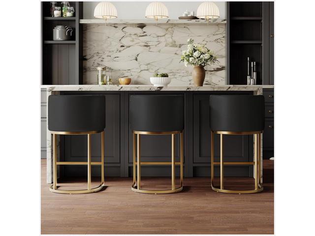 Click here for Modern Bar Stools Set of 3 26 Inch Upholstered PU... prices