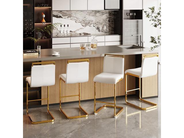 Click here for Bar Stools Set of 4 Gold Bar Stools with Back 25 W... prices