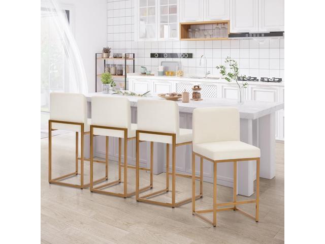 Click here for Sophia & William Bar Stools Set of 4  White & Gold... prices