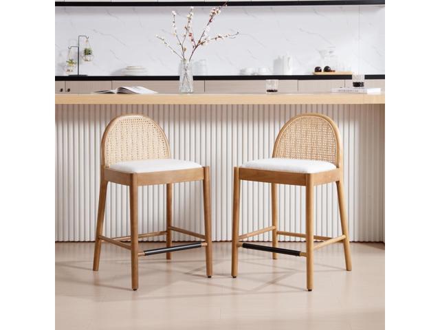 Click here for Mid-Century Bar Stools Set of 2  26 Inch Rattan Ba... prices