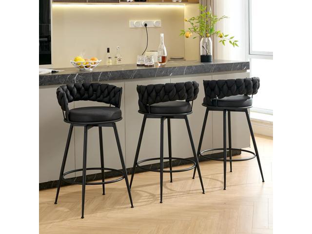 Click here for 360° Swivel Bar Stools Set of 3  28 inch Counter H... prices