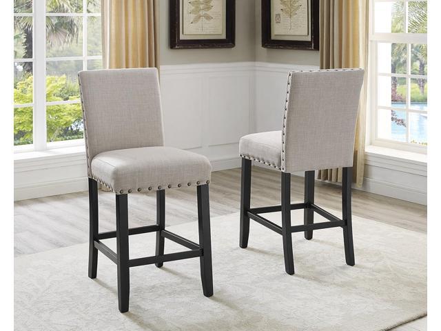 Click here for Biony Tan Fabric Counter Height Stools with Nailhe... prices