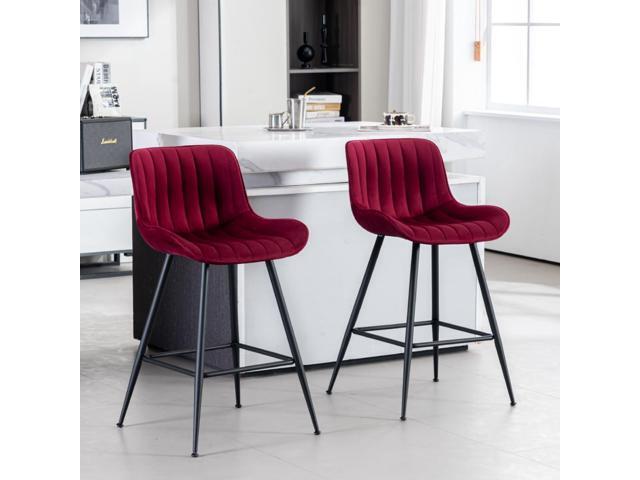 Click here for Bar Stools Set of 2 - Burgundy Counter Height Bar... prices