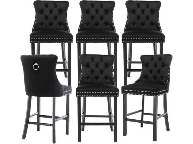 Click here for Velvet Upholstered Bar Stools Set of 6 with Back a... prices