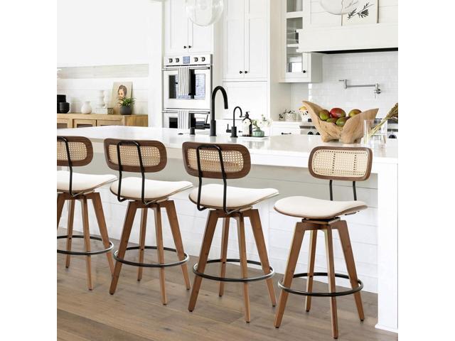 Click here for 26 Rattan Bar Stools Set of 4  Beige Faux Leather... prices