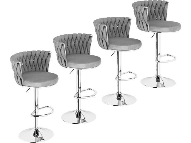 Click here for Lamerge Velvet Bar Stools Set of 4 Modern Swivel B... prices