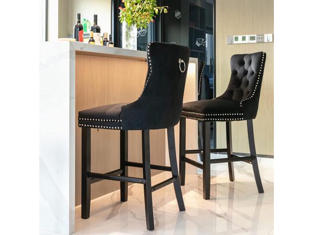 Click here for Rhomtree Velvet Bar Stools Modern Upholstered Bar... prices