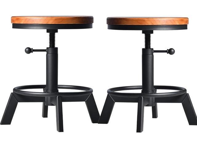 Click here for Set of 2 Industrial Bar Stools Short Stool Swivel... prices