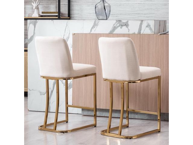 Click here for Modern Gold Counter Height Bar Stools Set of 2 Lin... prices