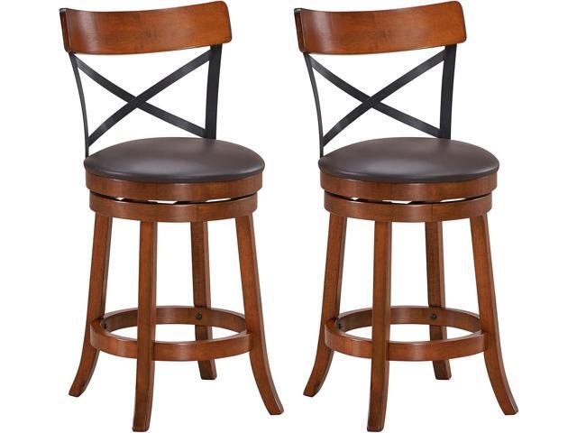 Click here for COSTWAY Bar Stool Set of 2  360-Degree Swivel Soli... prices