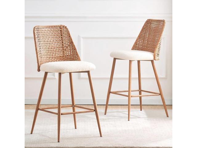 Click here for Rattan Counter Height Bar Stools Set of 2  Upholst... prices