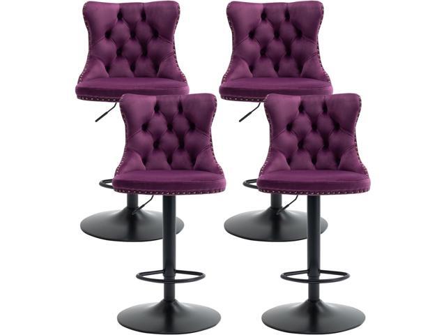 Click here for Purple Bar Stools Set of 4  Adjustable Upholstered... prices