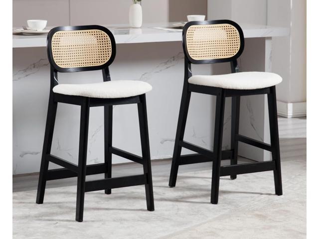 Click here for Rattan Counter Height Bar Stools Set of 2 Upholste... prices