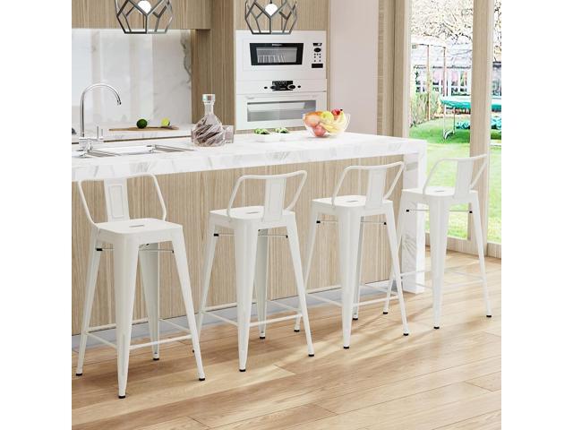 Click here for Yongchuang Metal Bar Stools with Backs Set of 4 Co... prices