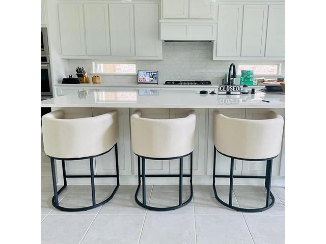 Click here for Wahson Set of 3 Linen Upholstered Barrel Bar Heigh... prices