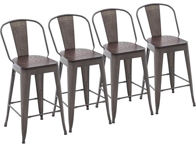 Click here for Yongchuang 26 Metal Bar Stools Set of 4 High Back... prices
