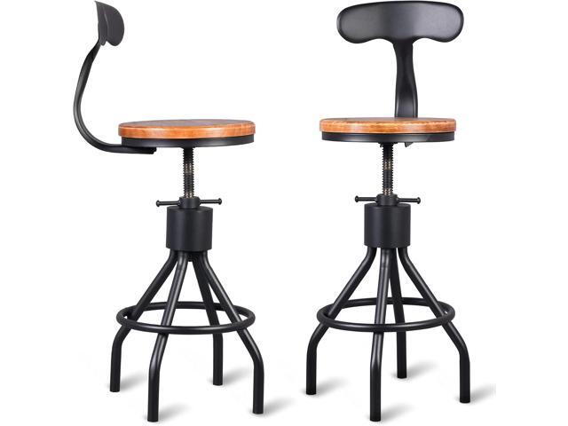 Click here for Set of 2 Industrial Bar Stools with Backrest 23-33... prices