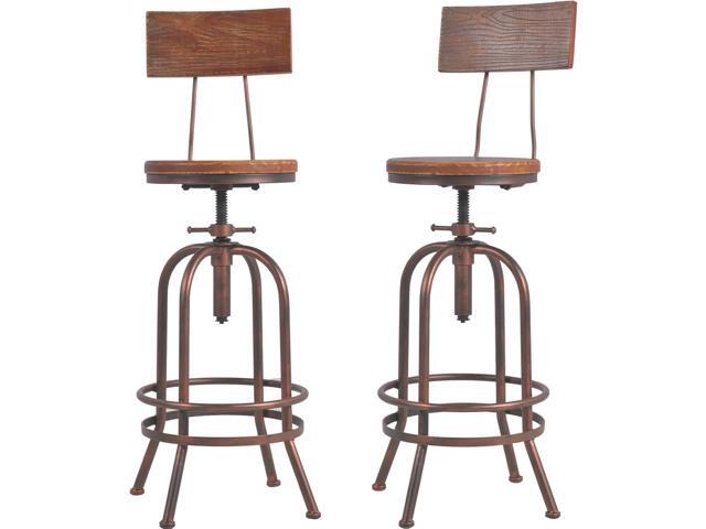 Click here for Set of 2-Industrial Bar Stools-Swivel Wooden Seat-... prices