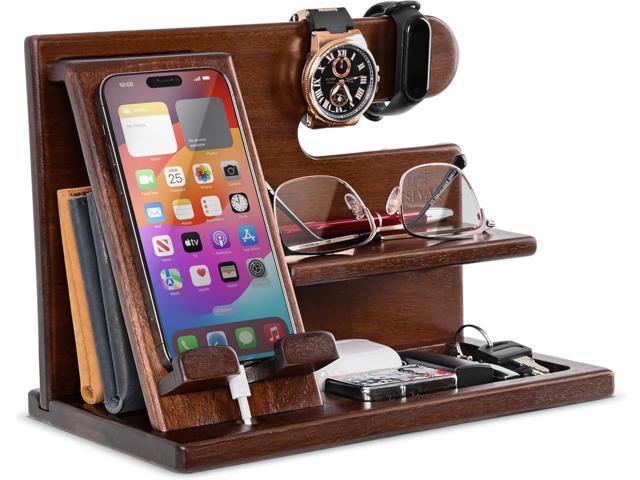 Click here for TESLYAR Wood Phone Docking Station for Men - Deskt... prices