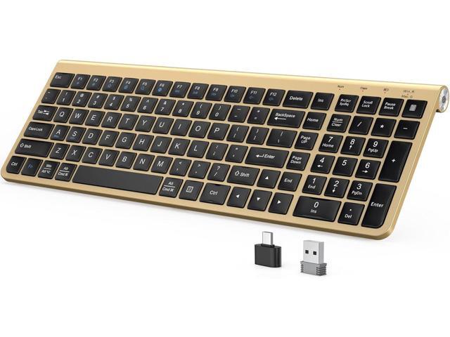 Click here for JOYACCESS Black Gold Wireless Keyboard with Low-Pr... prices