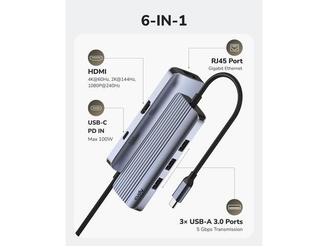 Click here for Cudy 6-in-1 USB-C Hub with Gigabit Ethernet RJ45 P... prices