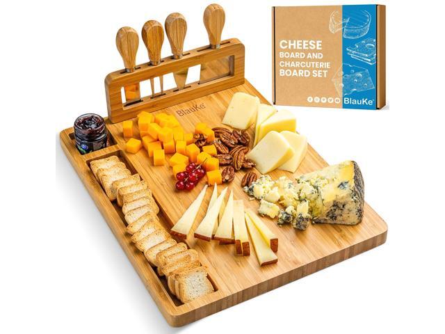 Click here for Bamboo Cheese Board and Knife Set 14x11 inch - Woo... prices