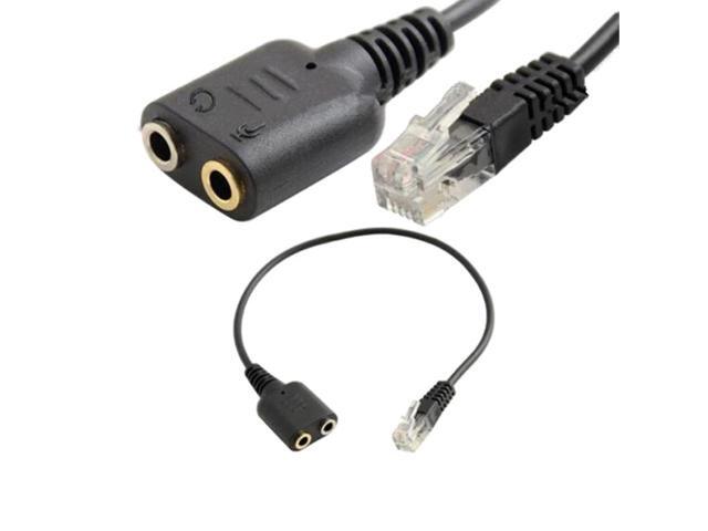 Click here for 1PC 25cm RJ9 Male To Dual 3.5mm Female Plug Headse... prices