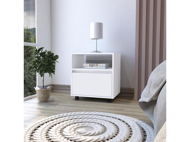 Click here for Nightstand Munyochi  One Drawer -White prices