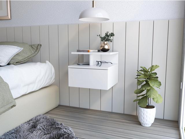 Click here for Floating Nightstand Flopini  One Drawer -White prices