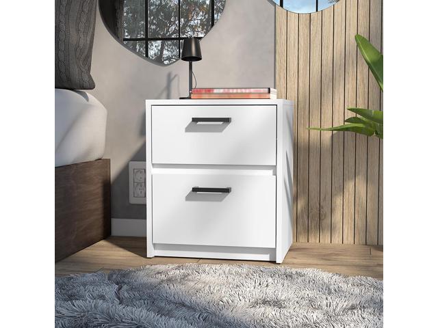 Click here for Nightstand Chequered  Two Drawes -White prices