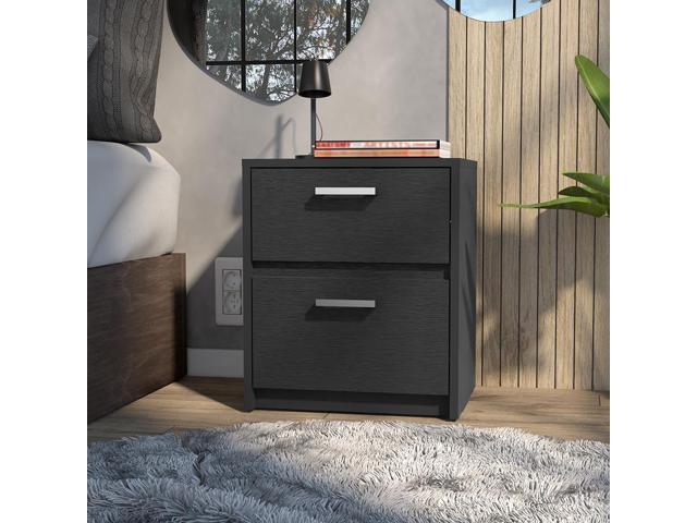 Click here for Nightstand Chequered  Two Drawers -Black prices