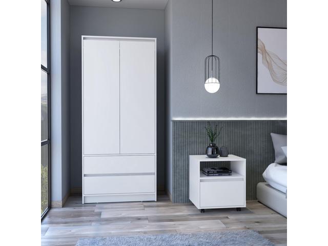 Click here for Laurel 2 Piece Bedroom Set  Nightstand + Armoire... prices