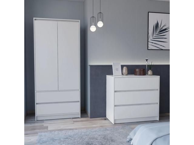 Click here for Lewes 2 Piece Bedroom Set  Dresser + Armoire  Whit... prices