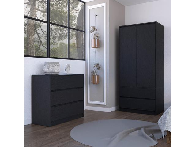 Click here for Lewes 2 Piece Bedroom Set  Dresser + Armoire  Blac... prices
