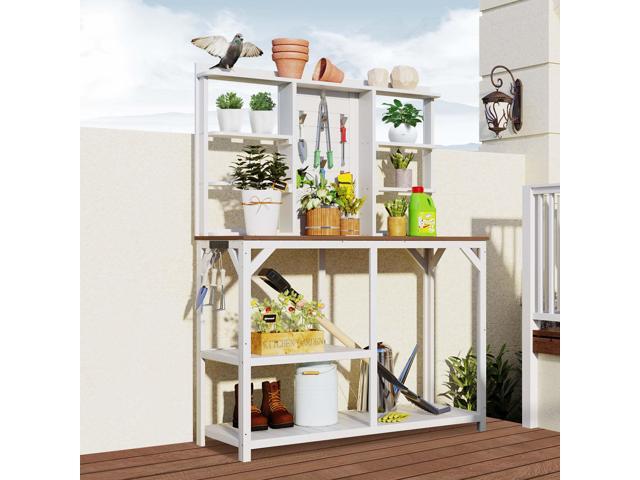 Click here for Aukfa 64.6 Wood Workstation Outdoor Potting Bench... prices