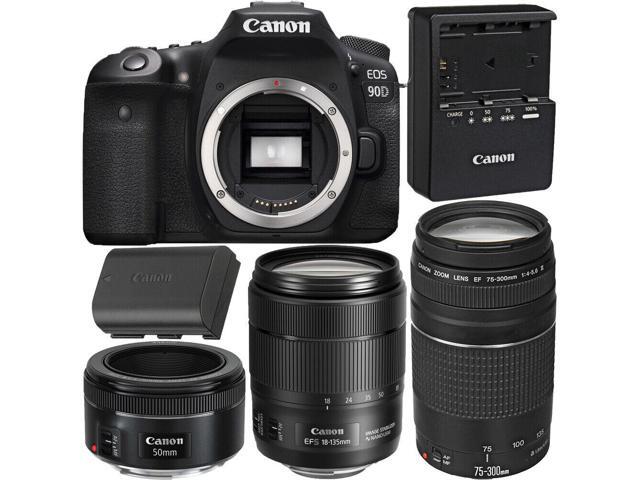 Click here for Canon EOS 90D DSLR with 18-135mm + 75-300mm + 50mm... prices