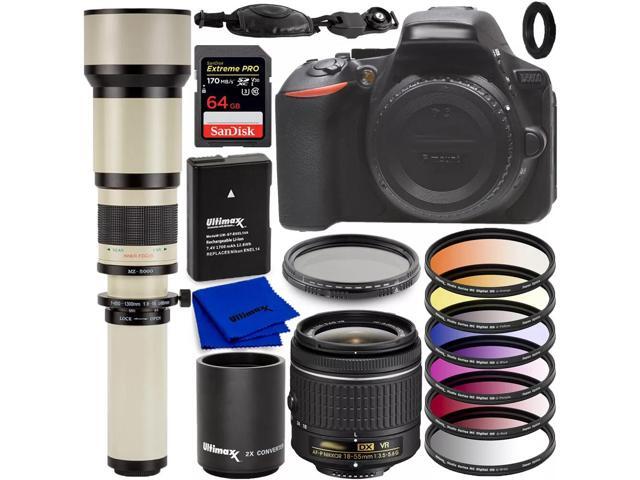 Click here for Nikon D5600 DSLR with AF-P DX 18-55mm + 650-1300mm... prices