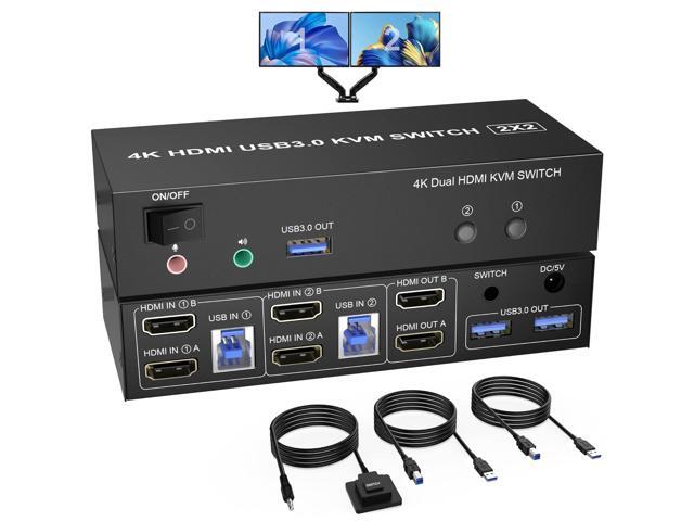 Click here for USB 3.0 Dual Monitor KVM Switch HDMI 2 Port  4K@60... prices