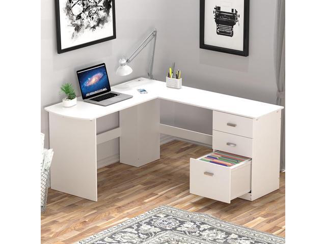 Click here for SHW 51 x 59 Inches L-Shaped Home Office Wood Corne... prices