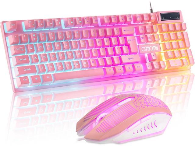 Click here for CHONCHOW Pink Keyboard and Mouse Combo with Backli... prices