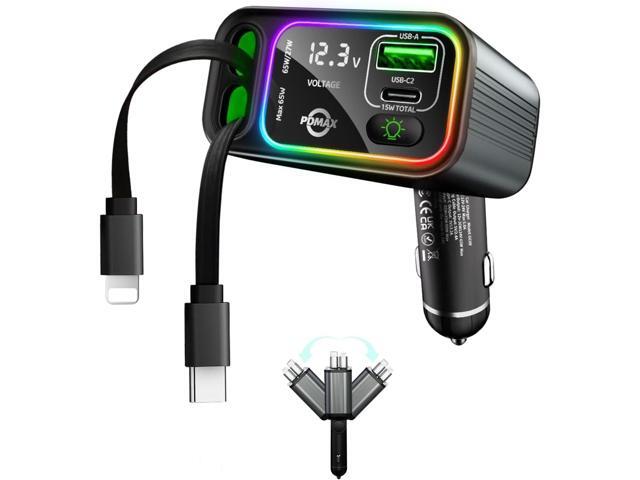 Click here for PDMAX 4-in-1 Retractable Car Charger - 107W Car Ch... prices