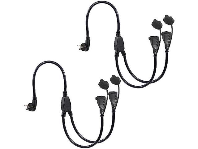 Click here for [2PACK] 2FT Outdoor Power Extension Cord 2 Way Spl... prices