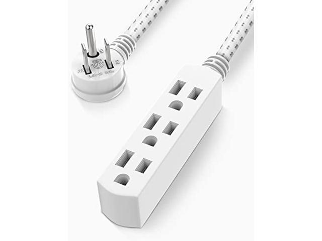 Click here for PLUGTUL Flat Plug Extension Cord 3 Outlet  8 FT Br... prices
