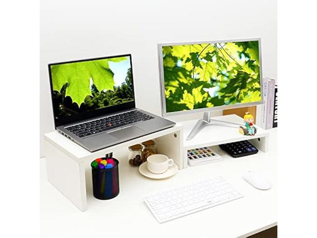 Click here for TEAMIX Adjustable White Monitor Stand Riser-2 Pack... prices